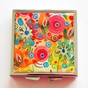 Flower Pill Case, Pill Case, Pill Box, Square Pill Box, Square Pill ...