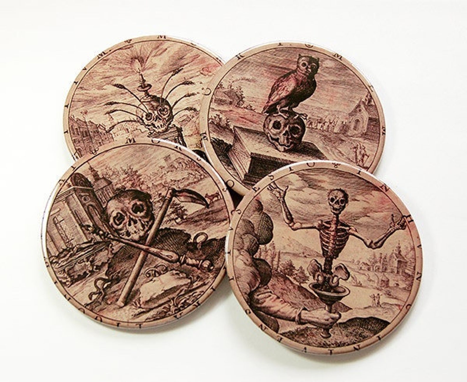 Skeleton Coasters Drink Coasters Coasters Tableware - Etsy