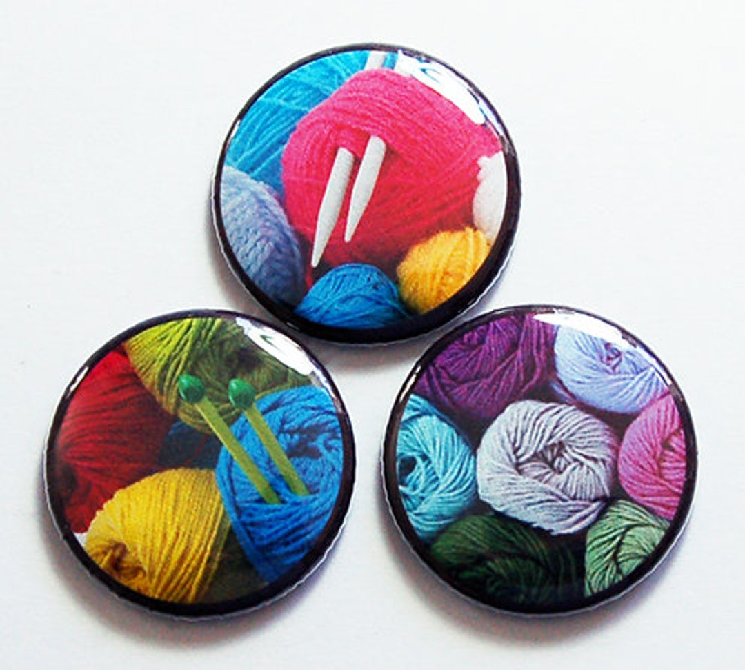 Knitting Needles Yarn Magnets, Magnet Trio, Gift for Knitter, Loves to ...