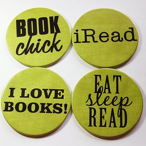 Book Club Coasters Drink Coasters Coasters Hostess Gift - Etsy