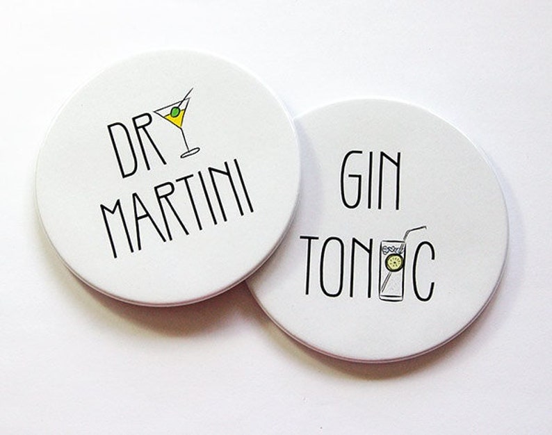 Set of Coasters Drink Coasters Coasters Dry Martini Gin - Etsy