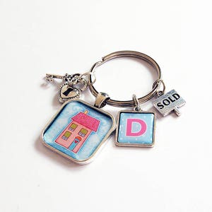 Keyring for Real Estate Agent New Home Keychain With Charms - Etsy