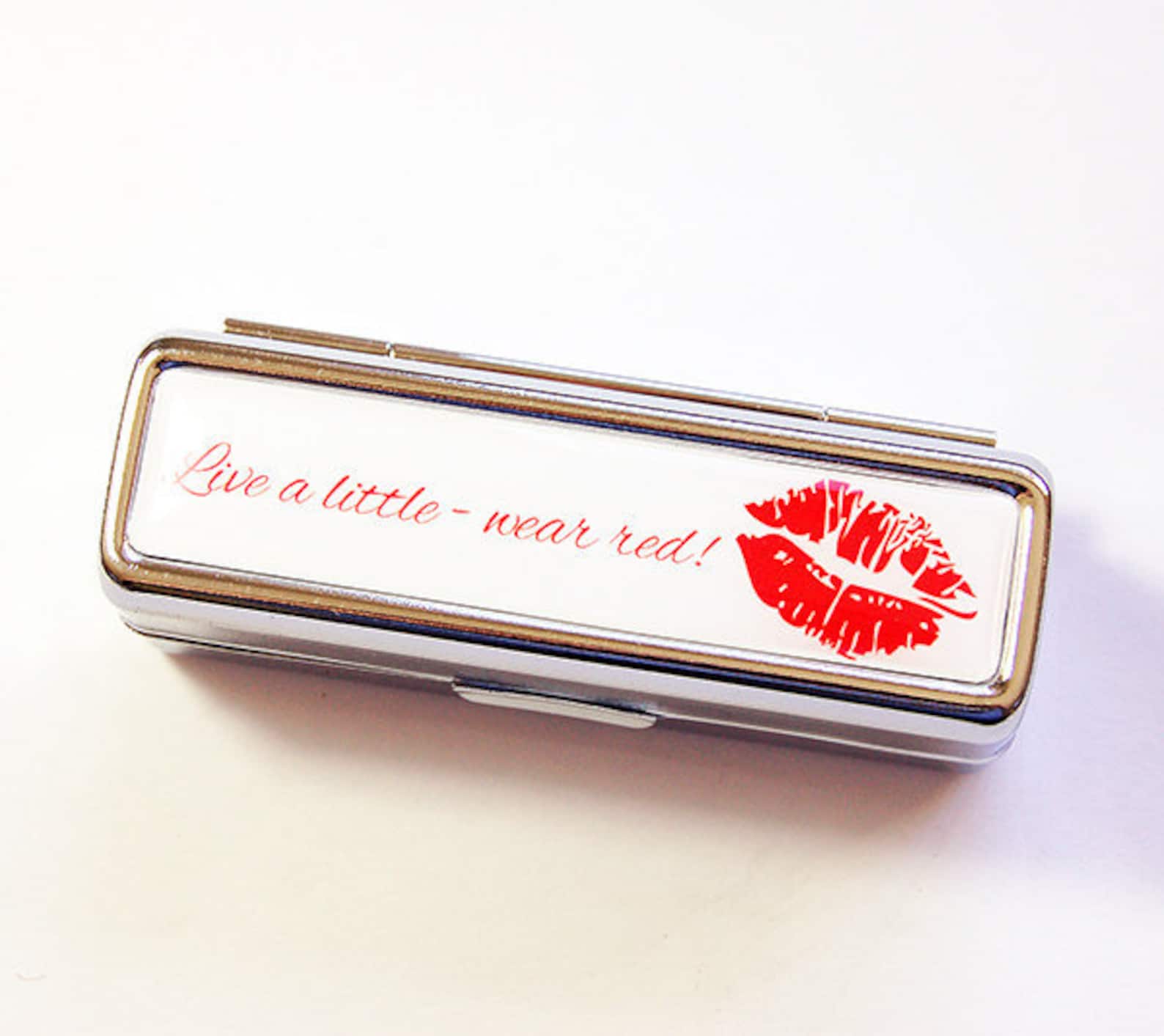 Lipstick Case, Lipbalm Case, Live a Little Wear Red, Lipstick Holder ...