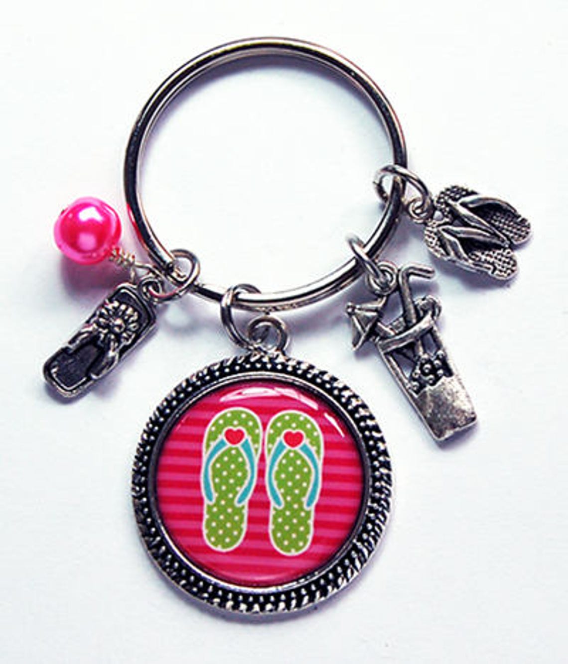 Flip Flop Keychain Summer Pretty Keychain Stocking Stuffer - Etsy