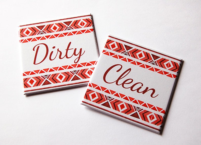 Clean Dirty Magnets Tribal Boho Clean Dishes Magnet Dirty | Etsy