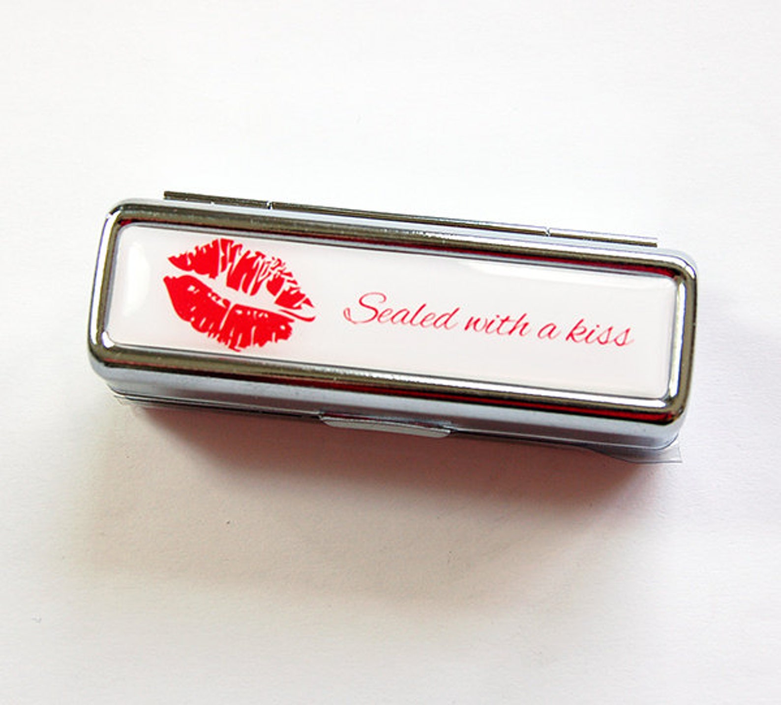 Lipstick Case Lipstick Case With Mirror Sealed With a Kiss | Etsy