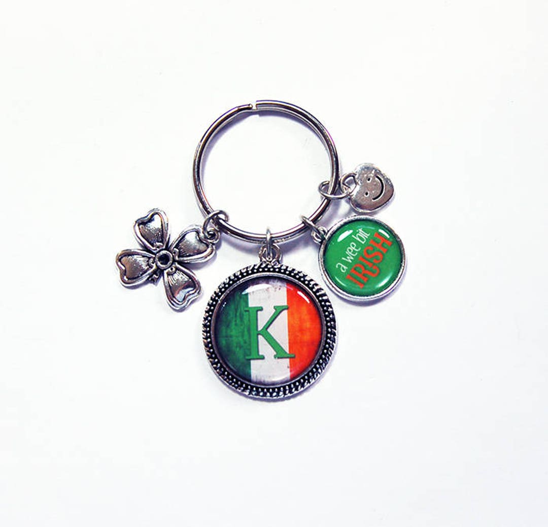 Irish Keychain, Monogram Keychain, Initial Keyring, Keychain With ...