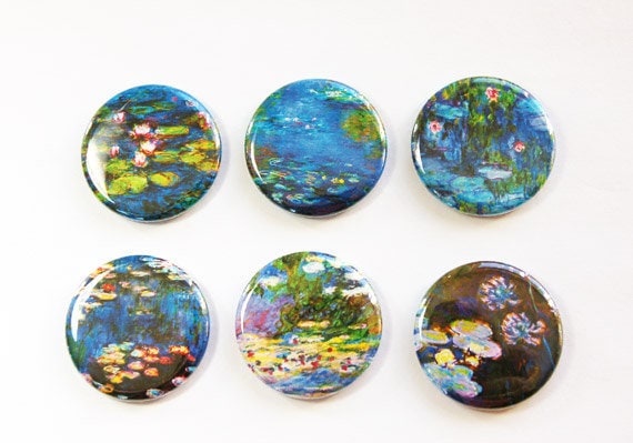 Monet Magnets Monet paintings Art magnets Button magnets | Etsy