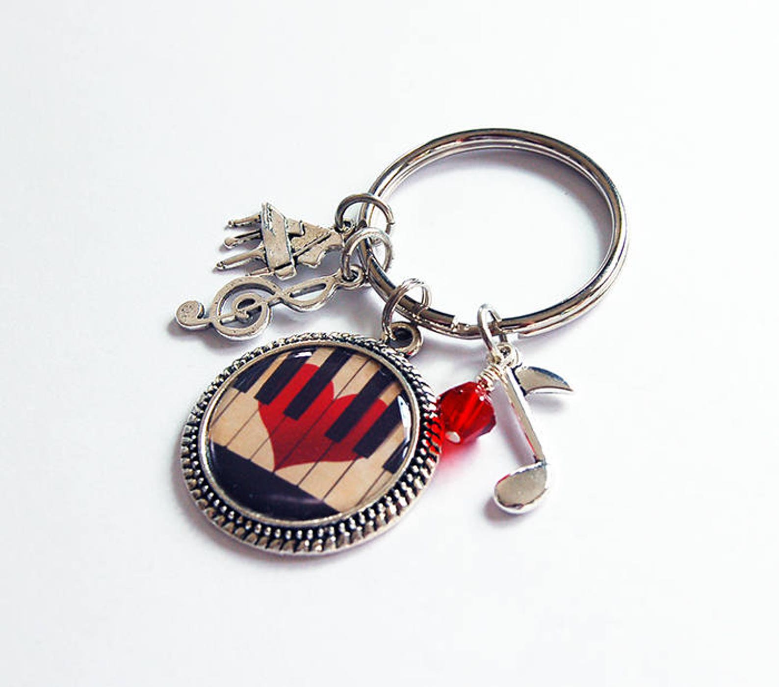 Piano Keychain, Music Keyring, Stocking Stuffer, Keychain With Charms ...