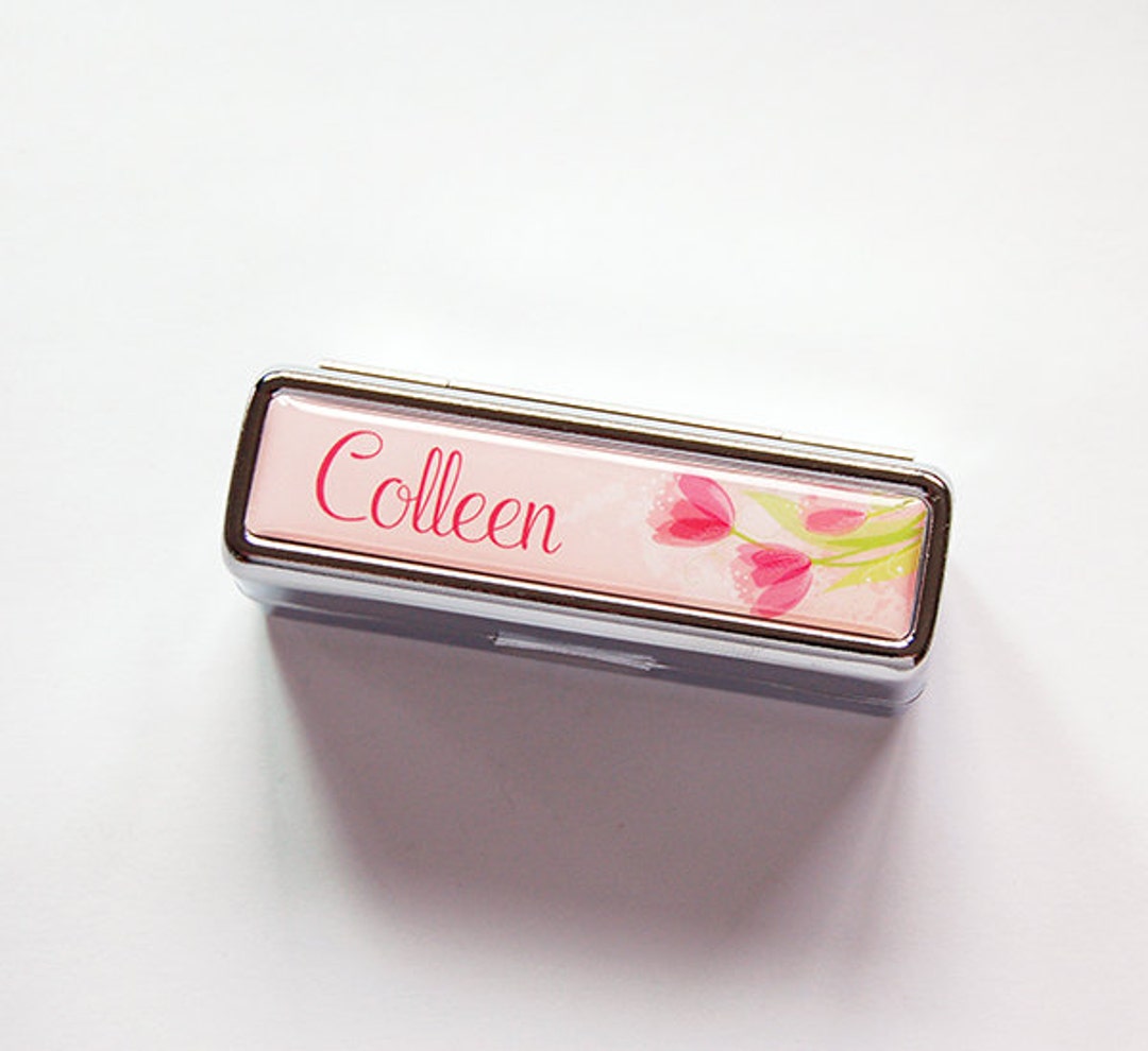 Personalized Lipstick Case, Tulips, Lipbalm Case, Lipstick Case ...