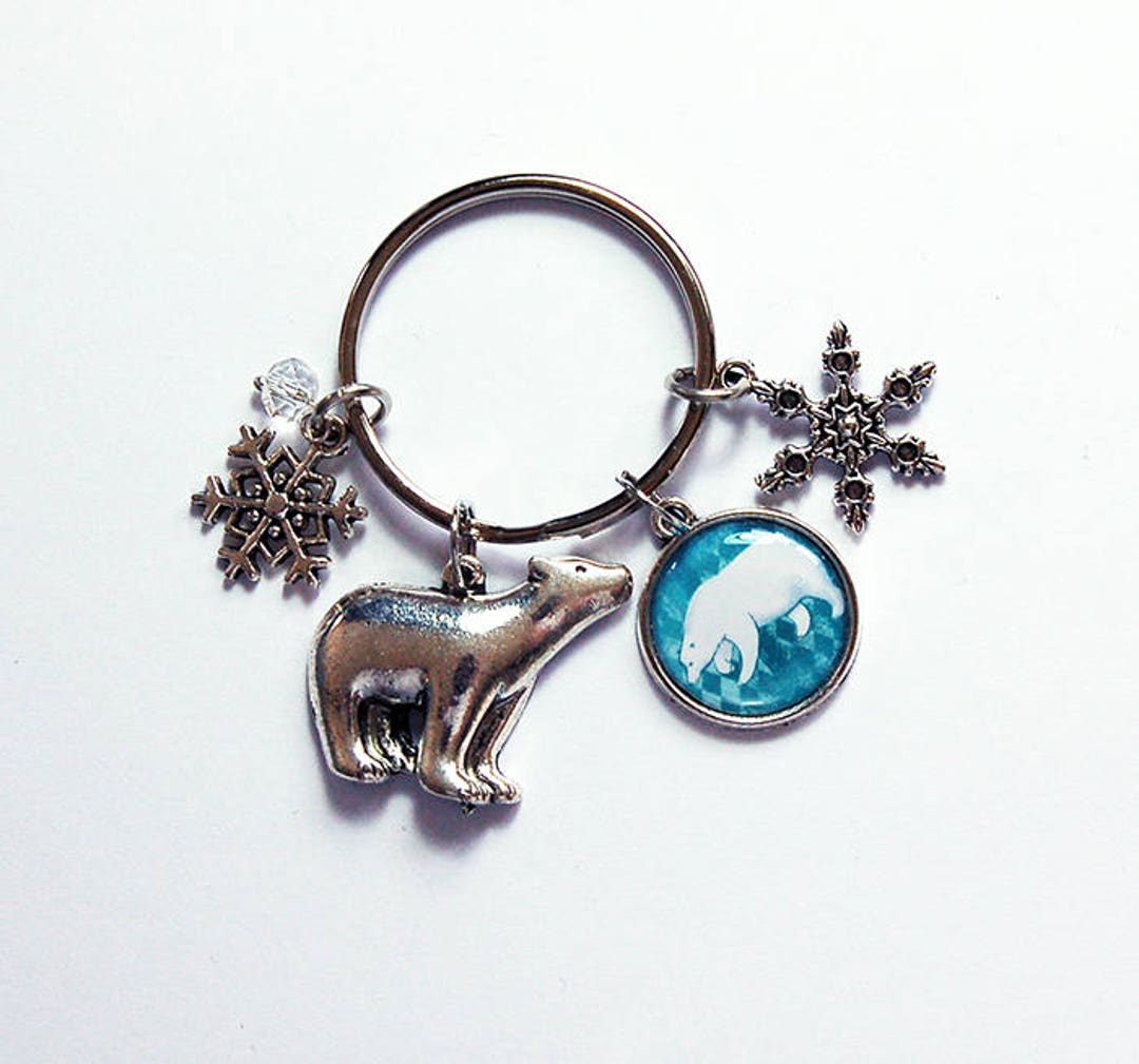 Polar Bear Keychain, Cute Keychain, Polar Bear Keyring, Stocking ...