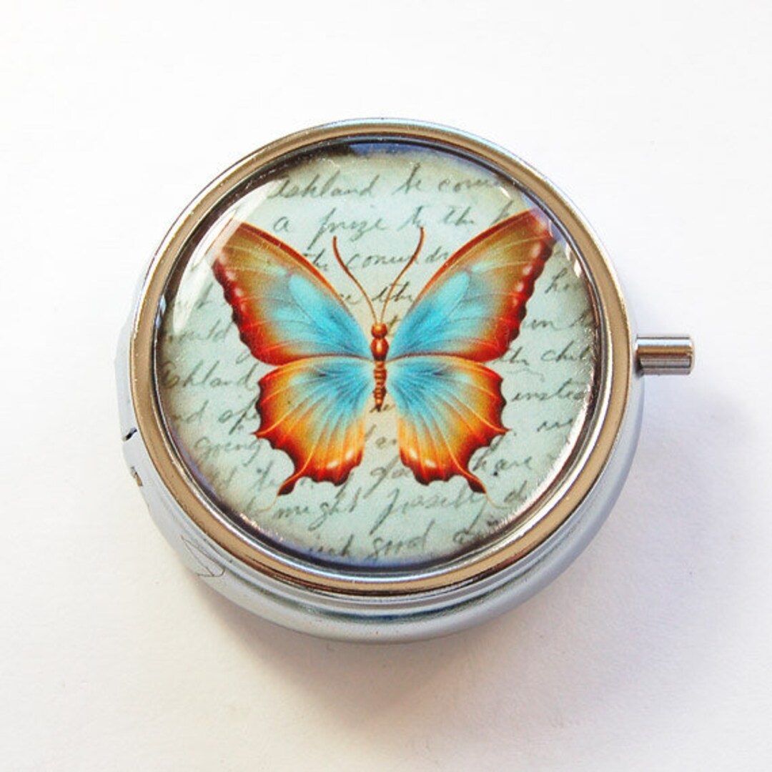 Pill Box Pill Case Pill Container Butterfly Pill Case Mint - Etsy