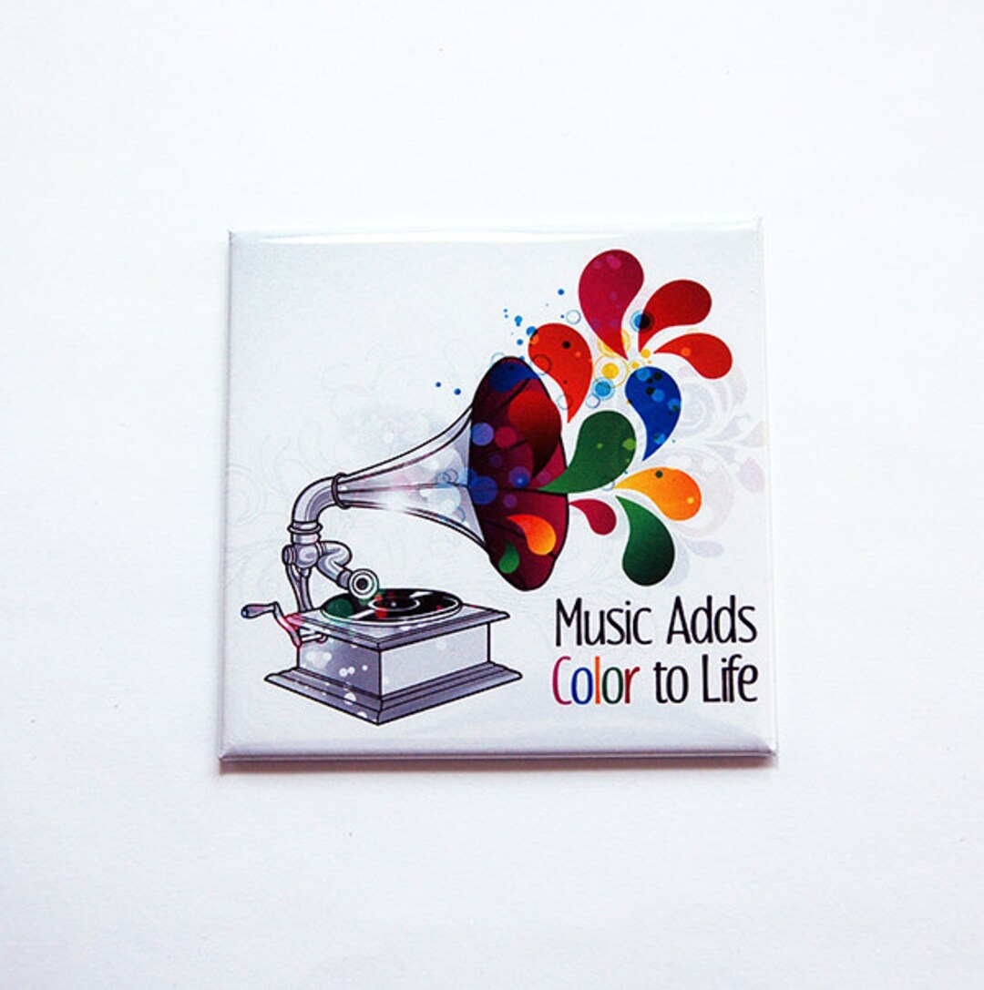 Music Magnet, Music Adds Color to Life, Kitchen Magnet, Fridge Magnet ...