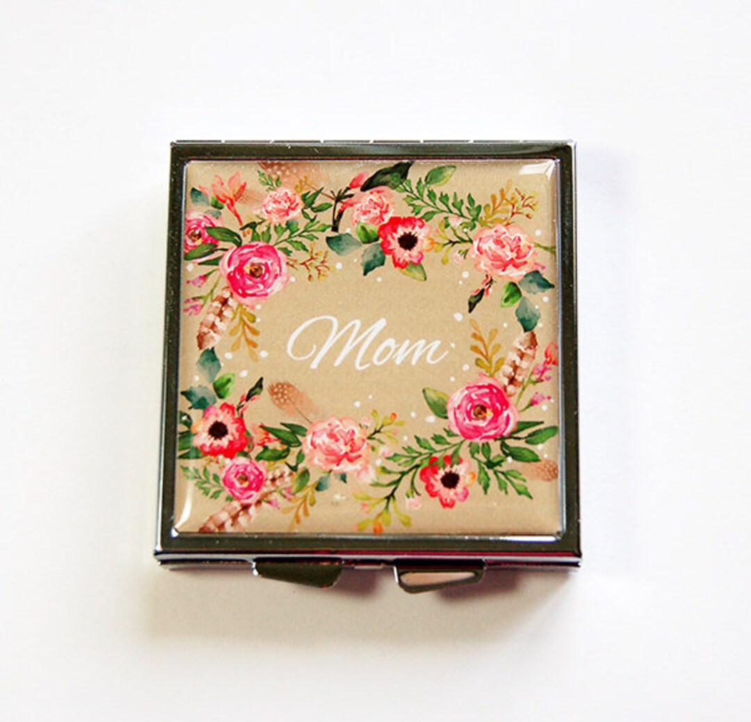 Square Pill Case, Mothers Day, Pill Case, Pill Box, 4 Sections, Square ...