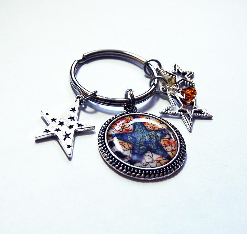 Star Keychain Star Keyring Gift Under 20 Stocking Stuffer - Etsy