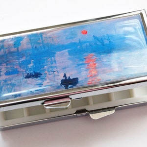Monet Pill Case, Pill Case, Pill Box, Monet, Sunrise, Blue ...