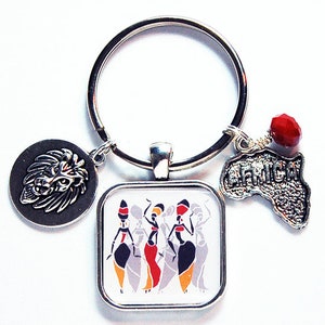 African Women Keychain Kwanzaa Gift African Design Keychain - Etsy