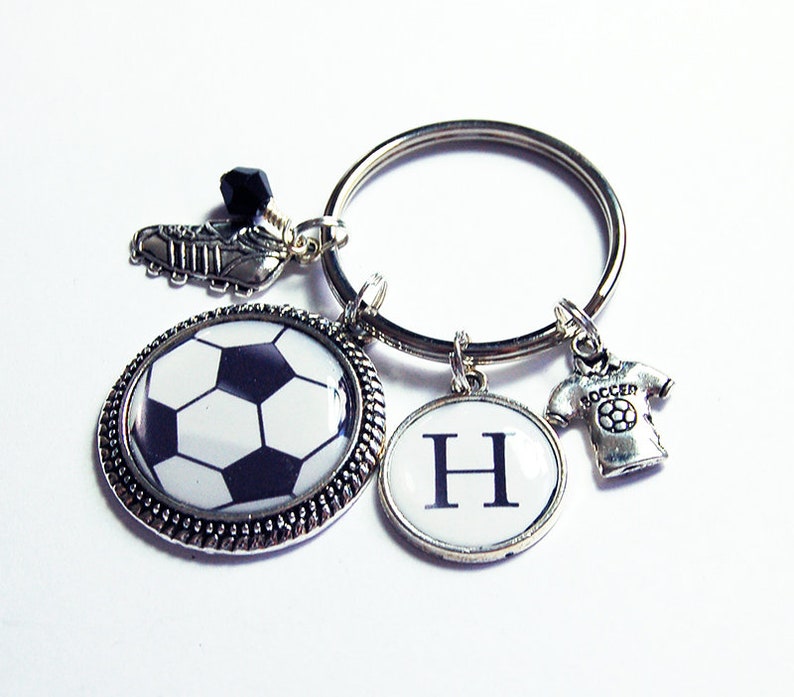 Monogram Soccer Keychain Keyring With Charms Football - Etsy