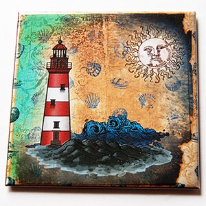 Lighthouse Magnet, Fridge Magnet, Magnet, Stocking Stuffer, Large ...
