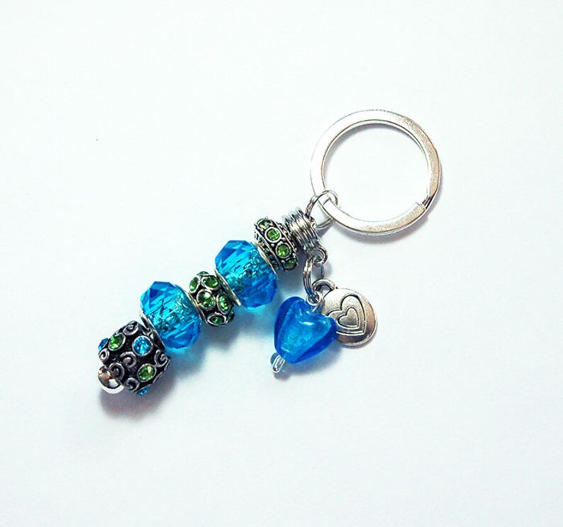Rhinestone Keychain Keychain for Women Beaded Keychain Blue - Etsy