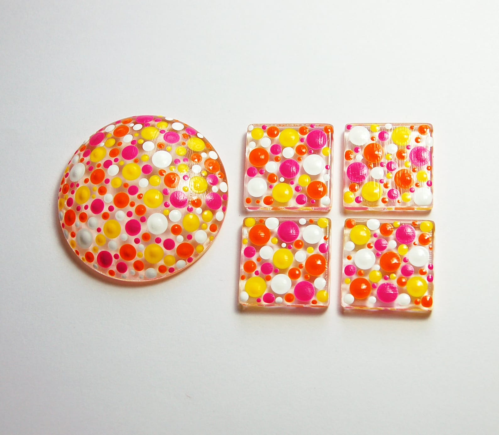 Glass Paperweight and Magnet Set Brightly Colored Hand - Etsy