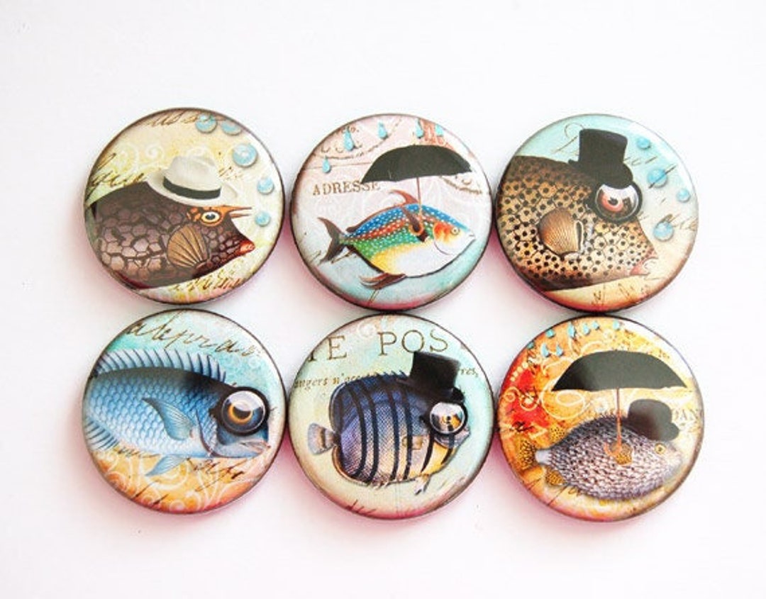 Fish Magnets, Funny Magnets, Button Magnets, Fish, Fishing, Kitchen ...