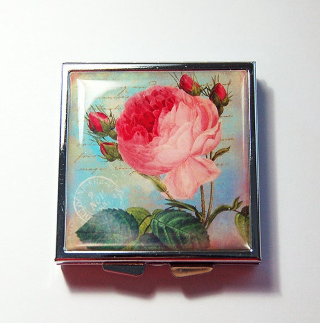 Square Pill Case, Pill Case, Pill Box, Flower Pill Case, Flower Pill ...