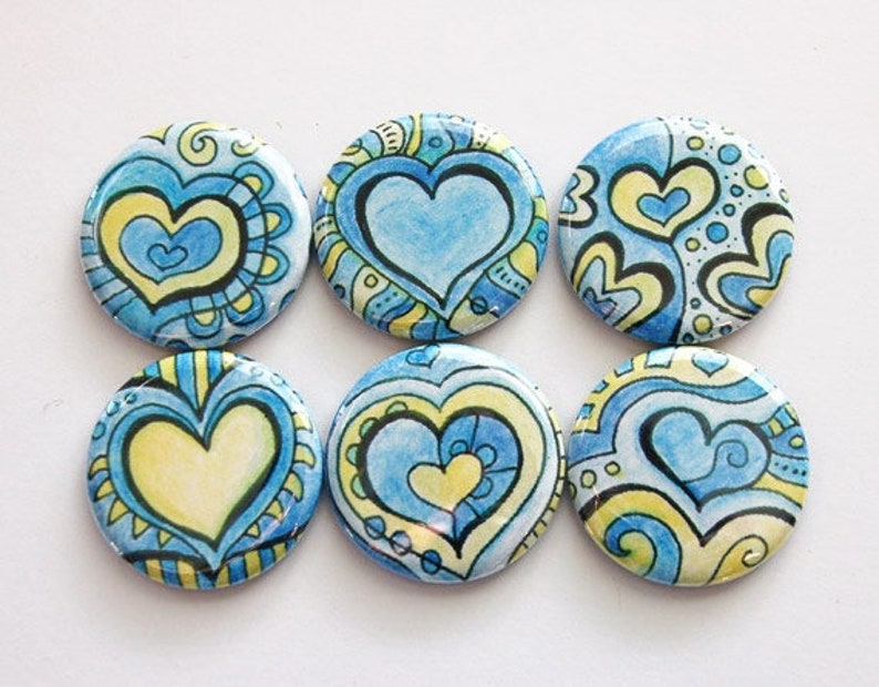 Heart Magnets Magnets Abstract Design Button Magnets - Etsy