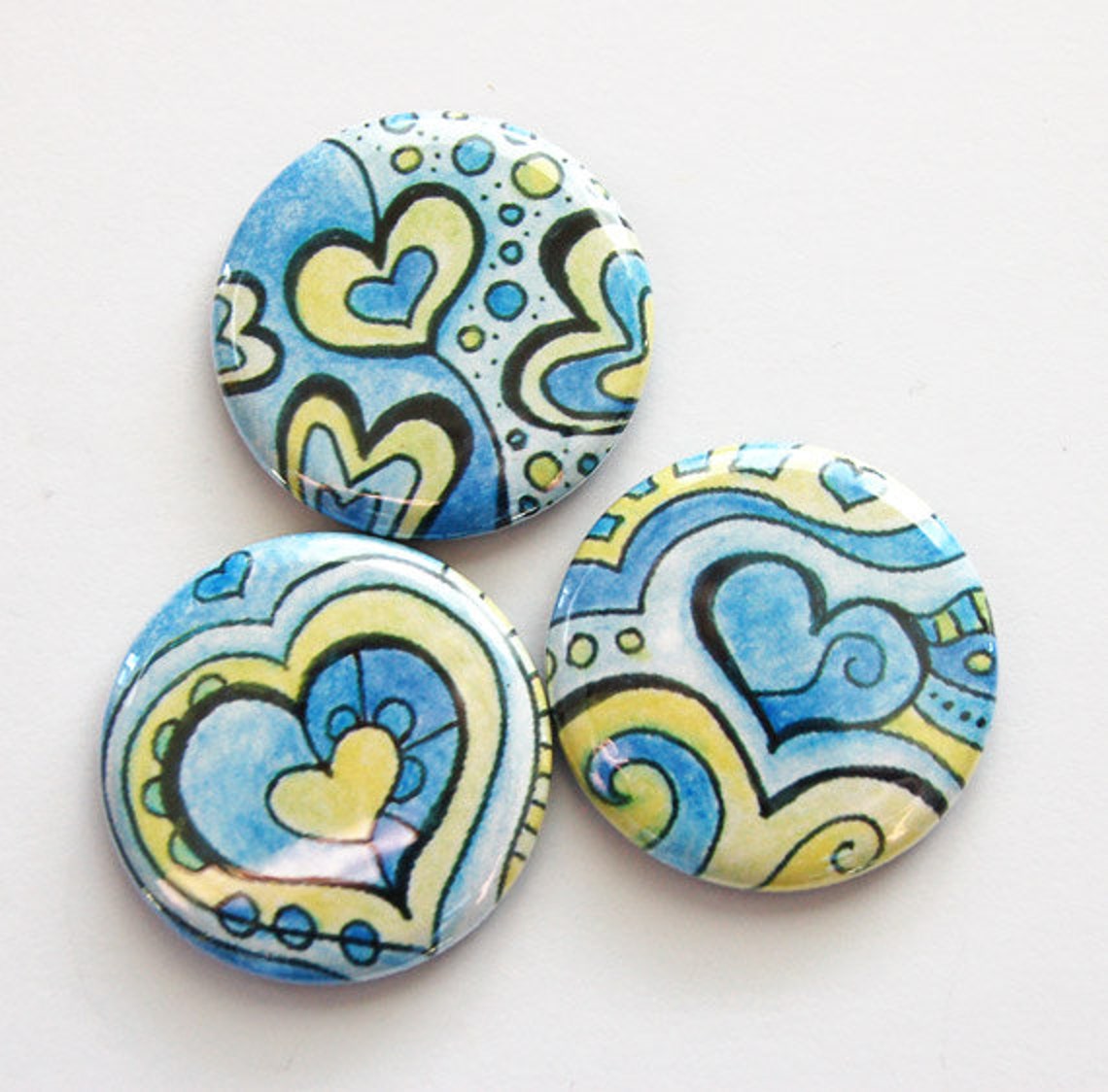 Heart Magnets Magnets Abstract Design Button Magnets | Etsy