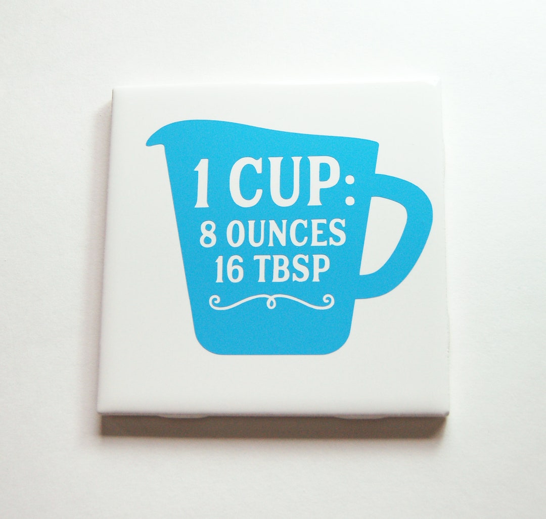 One Cup Kitchen Sign, Wall Plaque in Blue & White, 1 Cup Sign ...
