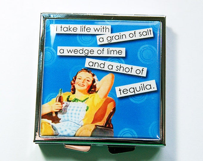 Funny Pill Box, Funny Pill Case, Pill Case, Square Pill Box, Square ...