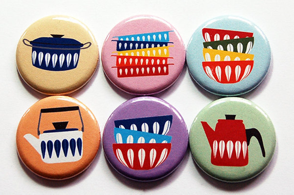 Retro Kitchen Magnets Button Magnets Fridge Magnets Kitchen - Etsy