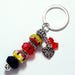 Lampwork Bead Heart Keyring Keychain in Yellow Black Red - Etsy
