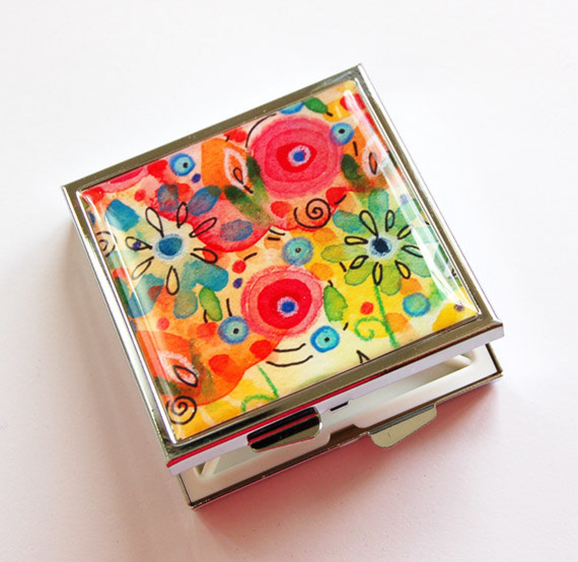 Flower Pill Case Pill Case Pill Box Square Pill Box Square - Etsy