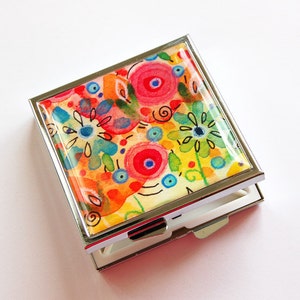 Flower Pill Case, Pill Case, Pill Box, Square Pill Box, Square Pill ...