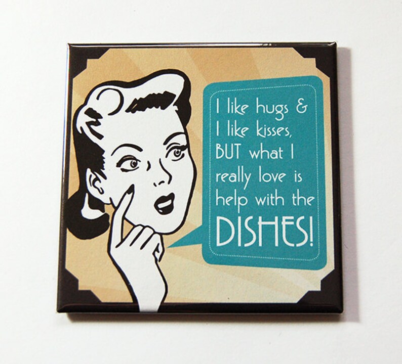Funny Magnet Help with the dishes Housewife Magnet Magnet | Etsy