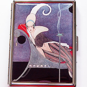 Art Deco Cigarette Case, Slim Cigarette Case, Cigarette Box, Cigarette ...