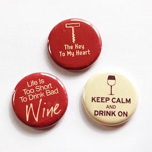Wine Magnets, Wine Lover, Button Magnets, Kitchen Magnets, Fridge ...