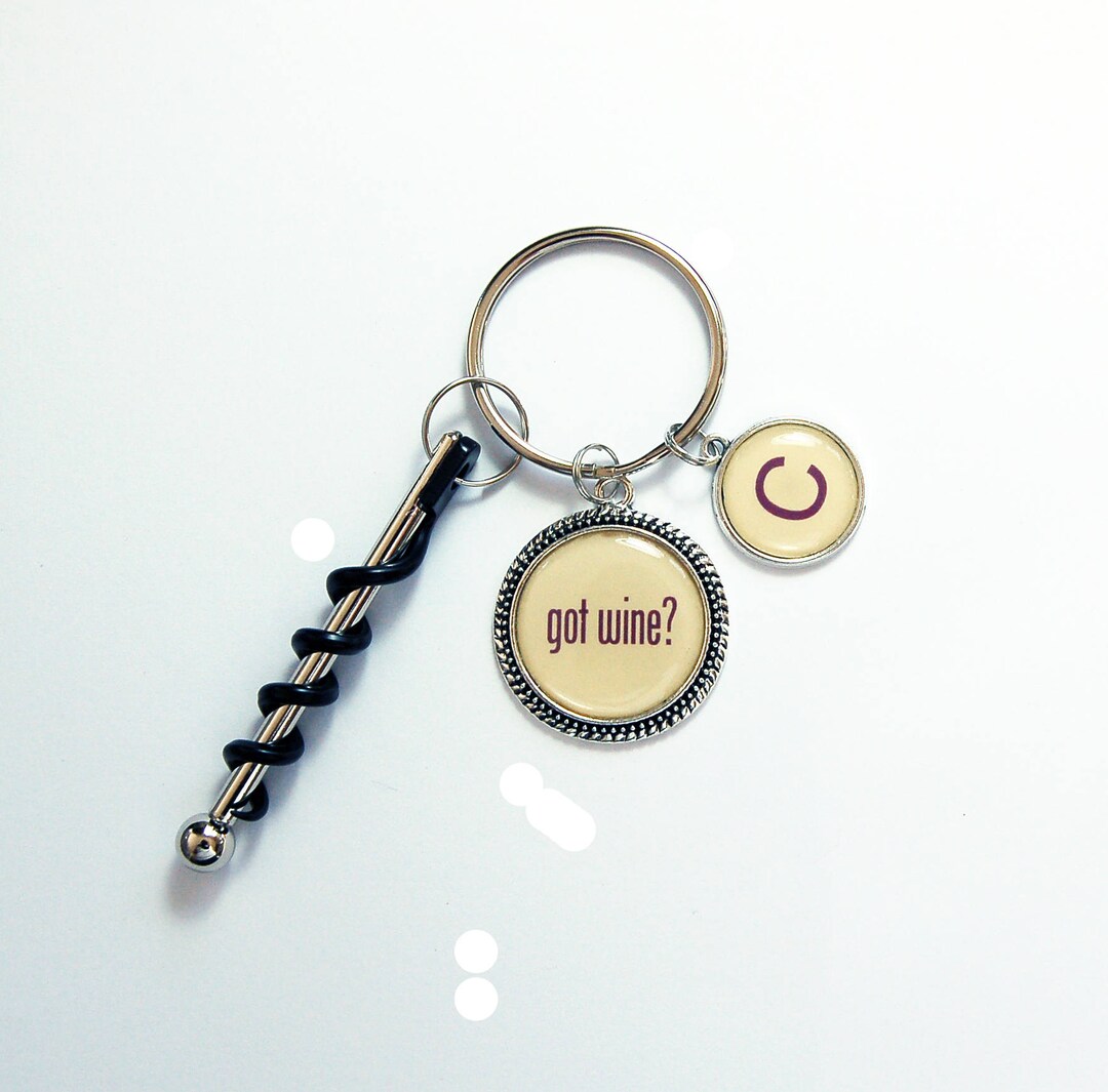 Got Wine Keychain, Monogram Keychain, Corkscrew Keychain, Monogram ...