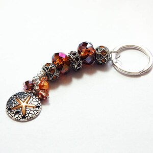 Golded Brown Keychain Starfish Keyring Stocking Stuffer - Etsy Canada