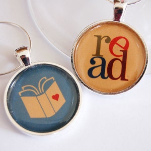Book Club Wine Charms, Wine Glass Charms, Book Club, Keep Calm Read On ...