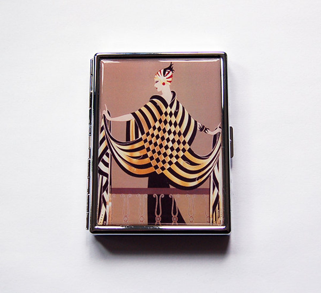 Art Deco Cigarette Case Retro Cigarette Case Slim Cigarette - Etsy