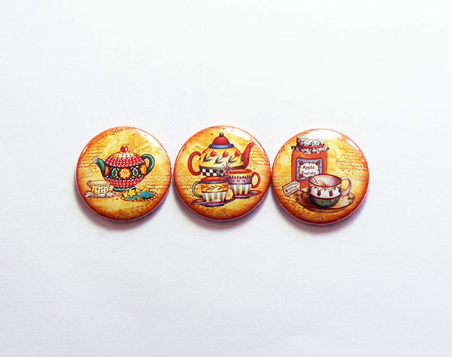 Tea Time Magnet Set Tea Lover Magnets Magnet Trio Loves - Etsy