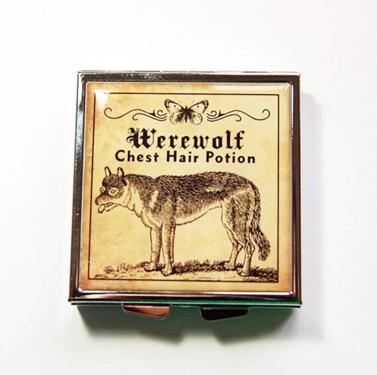 Werewolf Pill Box Werewolf Pill Case Square Pill Box Pill - Etsy