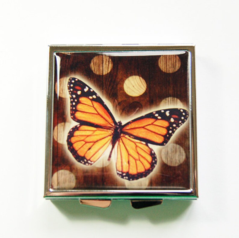 Butterfly Pill box Butterfly pill case Square Pill box Pill | Etsy