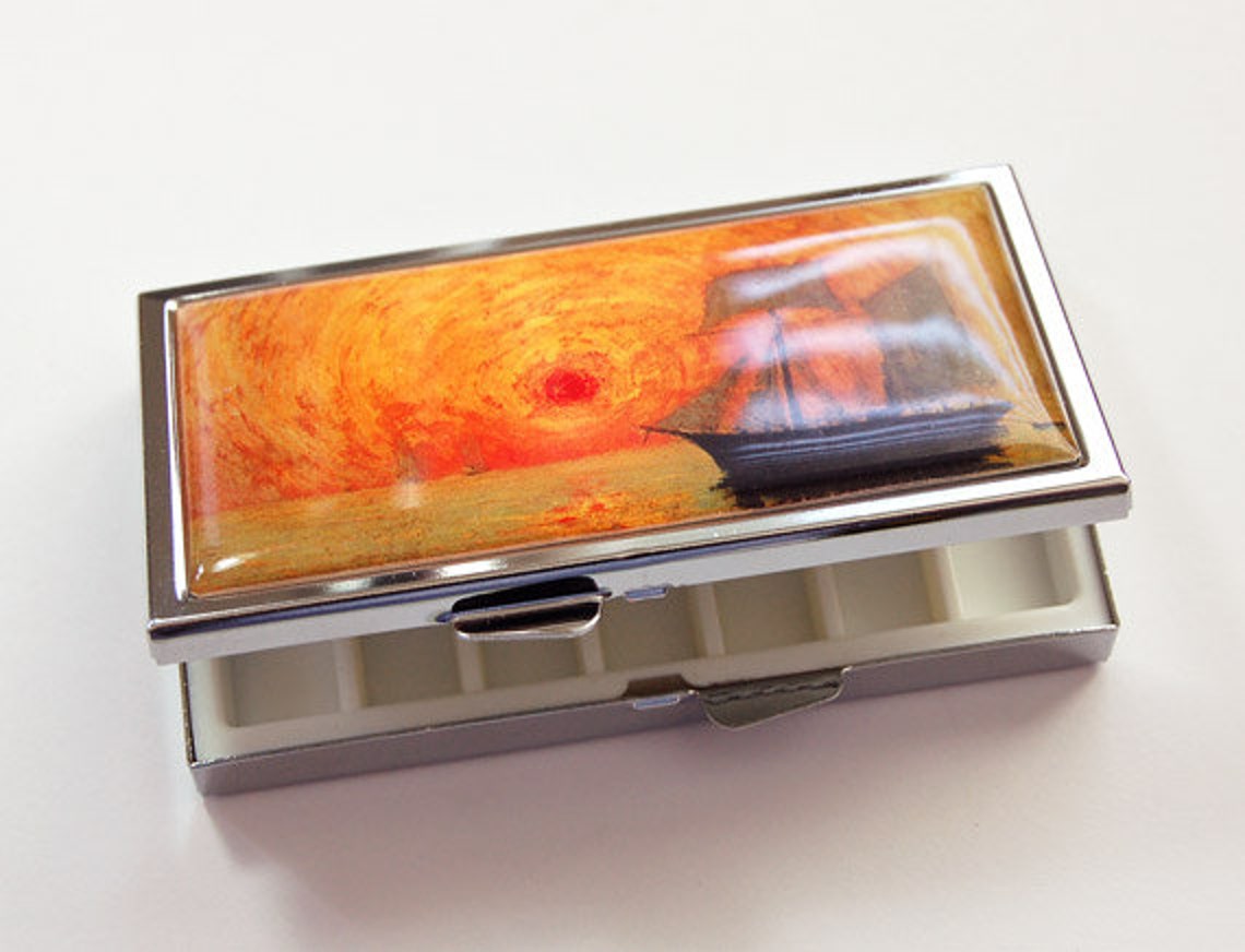 Pill Case 7 Sections 7 Day Pill Box Landscape Sunset - Etsy