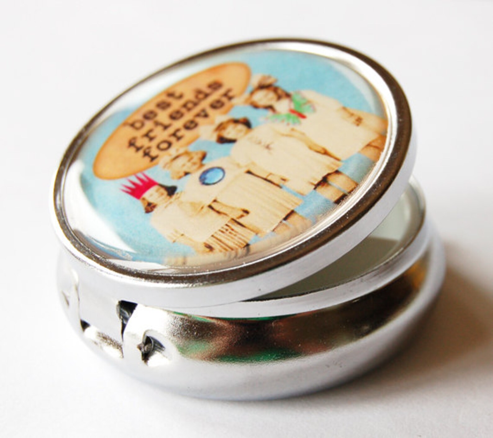 Best Friends Forever Round Pill Case Pill Box for Purse Gift - Etsy