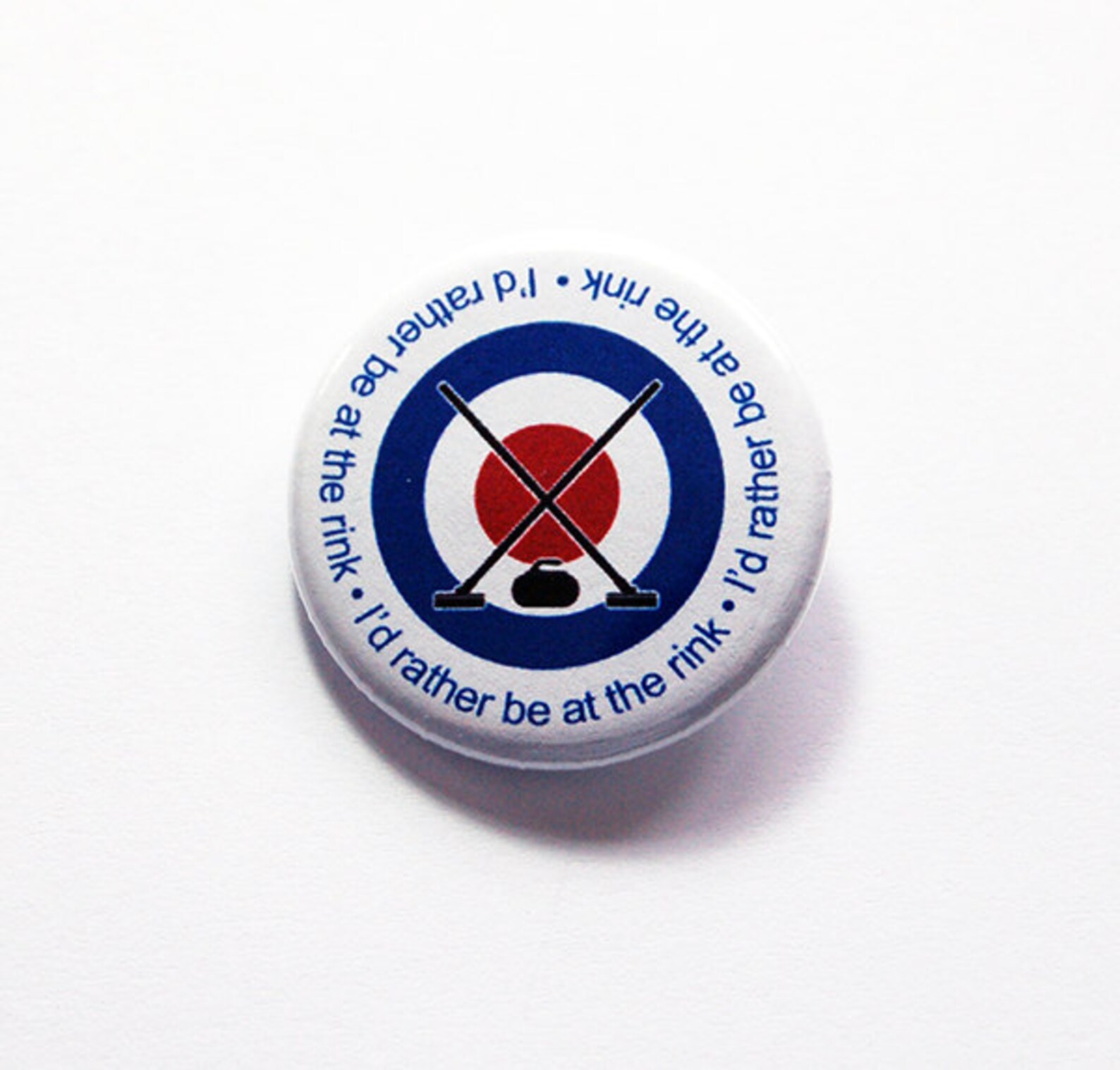 Curling Pin I'd Rather Be at the Rink Pinback Buttons - Etsy