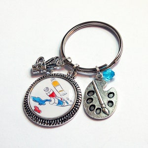 Artist Painter Keychain, Keyring With Charms, Keyring for Women, Cute ...