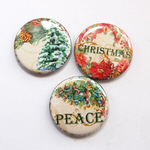 Christmas Magnets, Holiday Magnets, Button Magnets, Kitchen Magnets ...